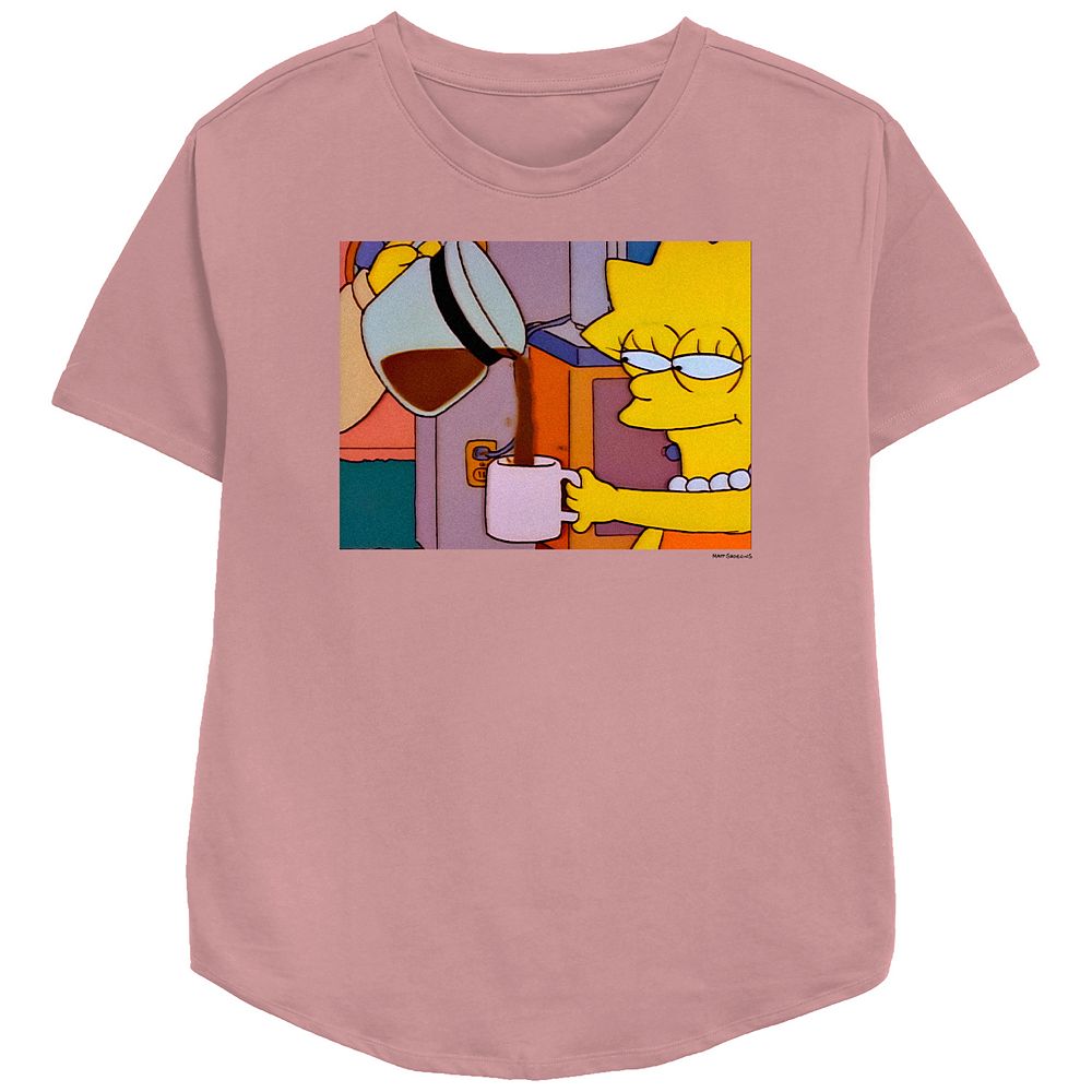 Women's The Simpsons Lisa Getting Coffee Relaxed Fit Graphic Tee