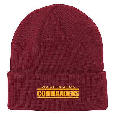 Youth Burgundy Washington Commanders Basic Cuffed Knit Hat