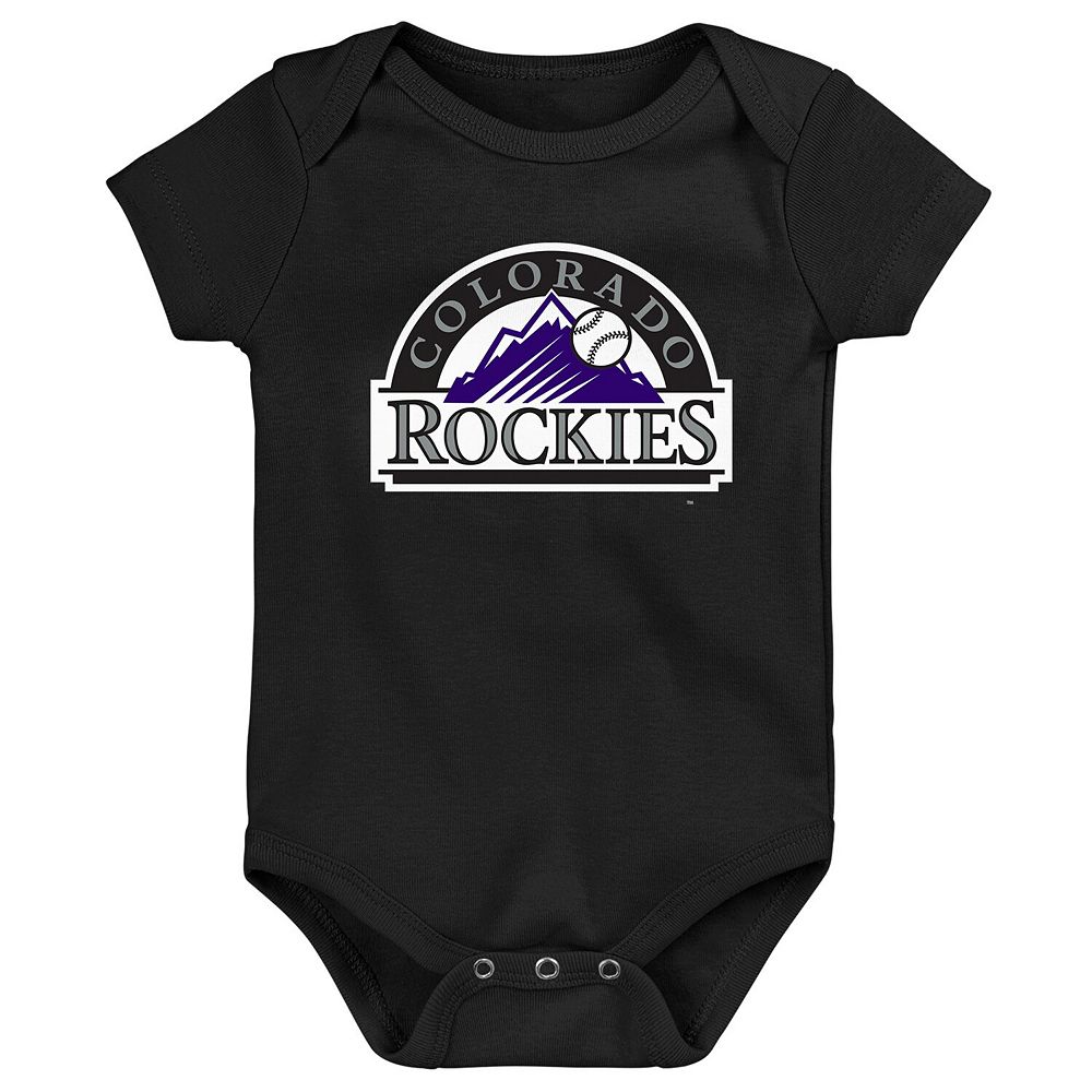 Newborn & Infant Black Colorado Rockies Primary Team Logo Bodysuit