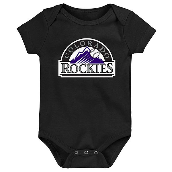 Newborn & Infant Black Colorado Rockies Primary Team Logo Bodysuit