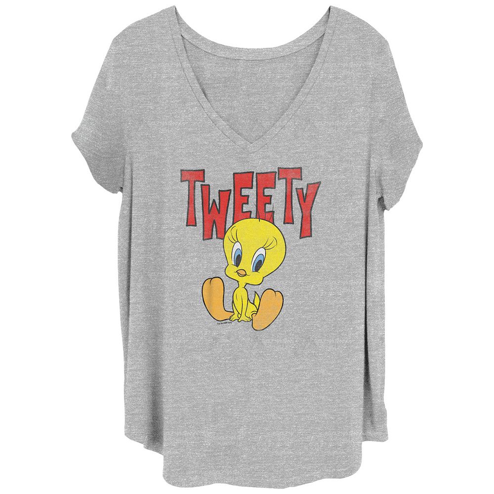 Juniors' Plus Size Looney Tunes Tweety Cute Portrait Graphic Tee