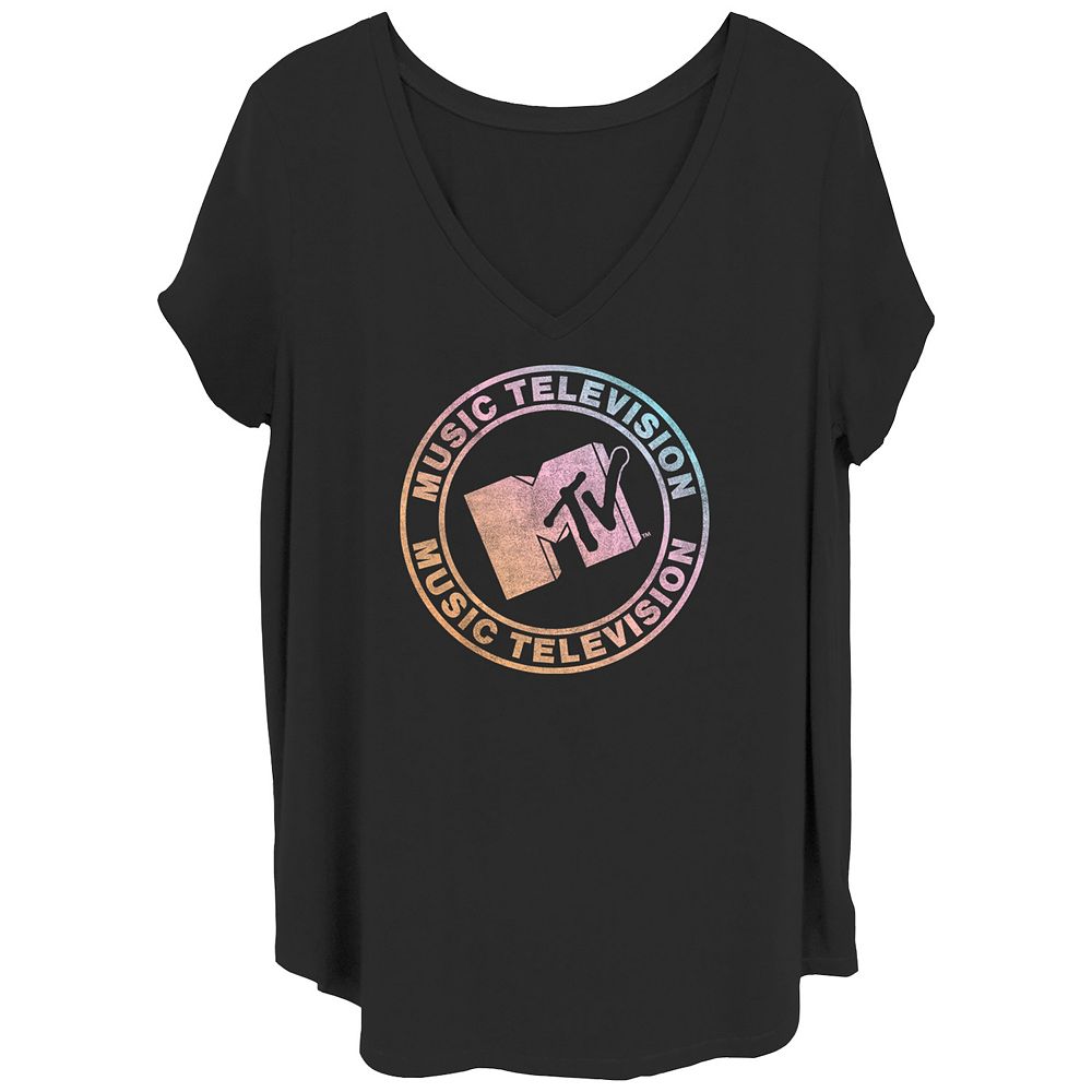 Juniors' Plus Size Circular Slant Logo Graphic Tee