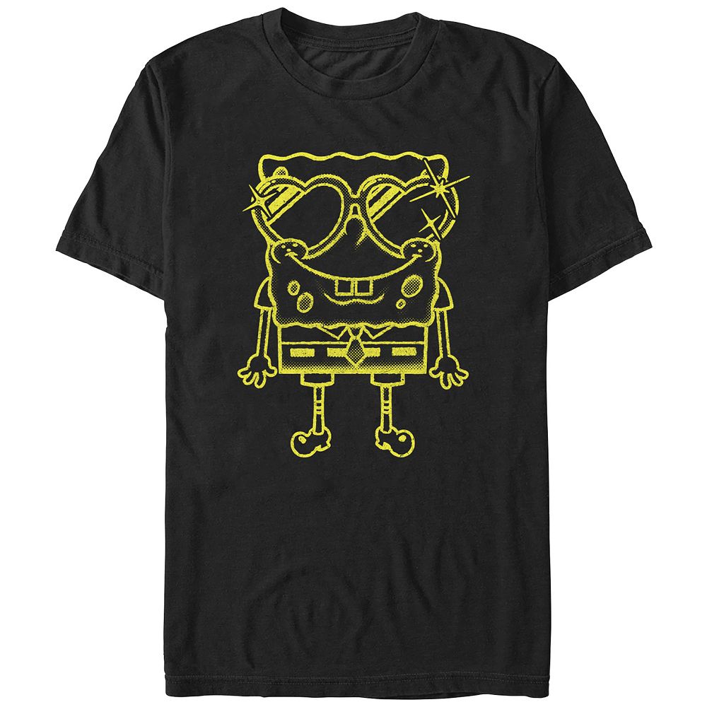 Juniors' SpongeBob Squarepants Heart Shape Sunglasses Boyfriend Graphic Tee