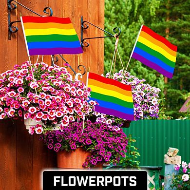 G128 12x18in 30pk LGBT Rainbow Pride Printed 150d Polyester Handheld ...