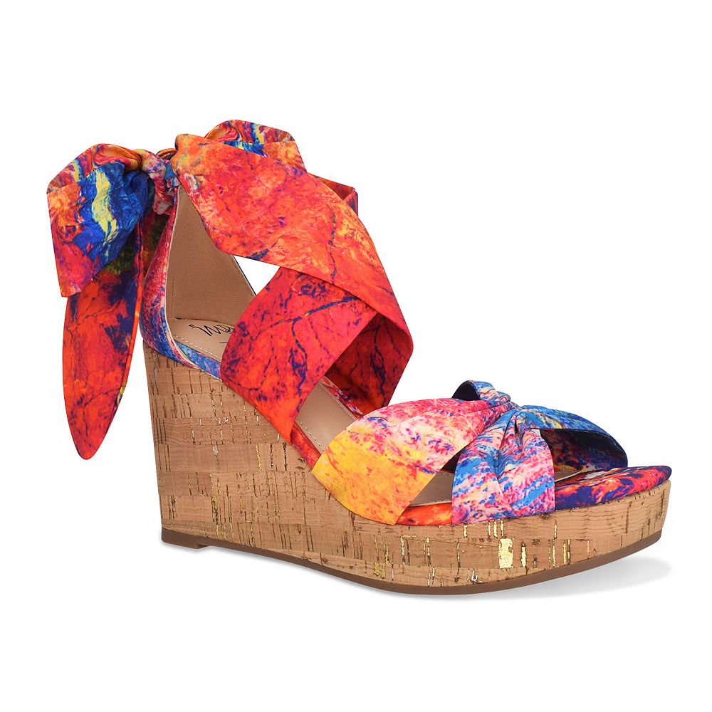 Impo Orabelle Women's Ankle Wrap Platform Wedge Memory Foam Sandals