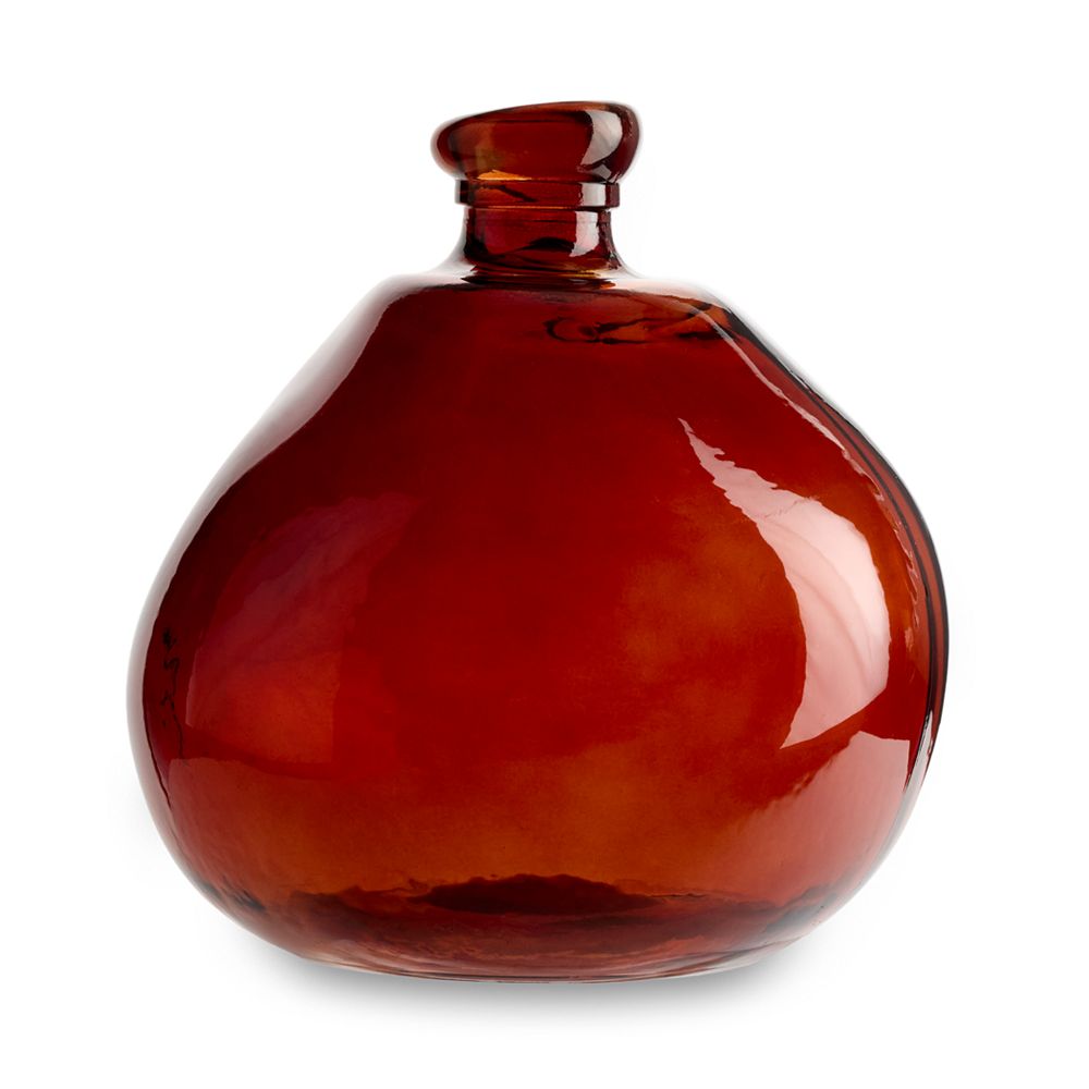 Discover Europe Made in Spain Simplicity Dark Amber Recycled Glass Vase