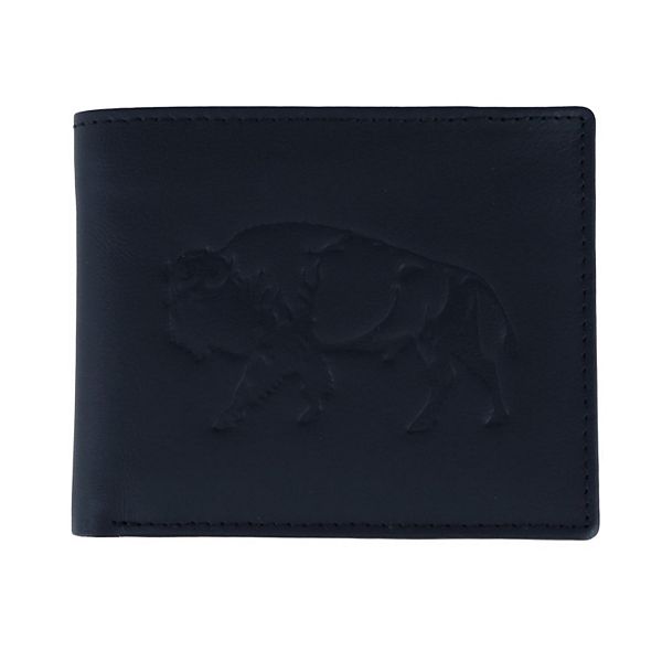 Men's Buffalo Embossed Leather Bifold Wallet