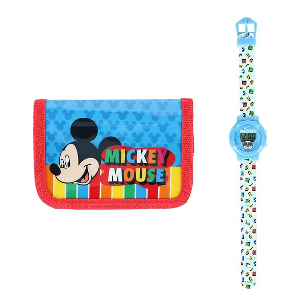 Kid's Disney Mickey Mouse Digital Watch And Wallet Set