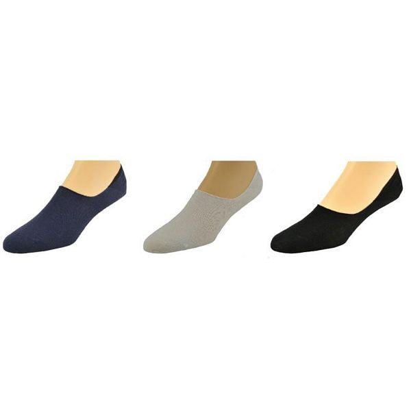 Performance Combed Cotton Invisible Socks With Silicone 3 Pair Pack