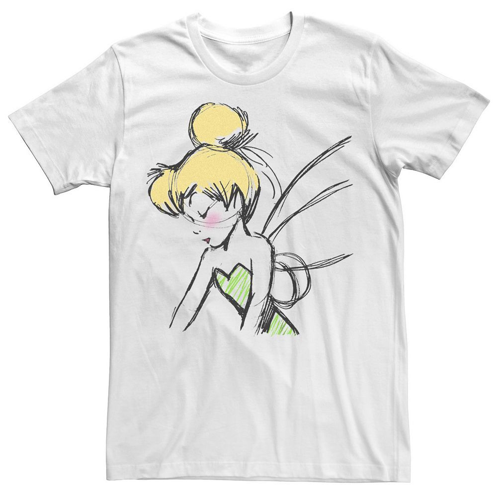 Disney's Tinker Bell Profile Sketch Juniors' Boyfriend Graphic Tee