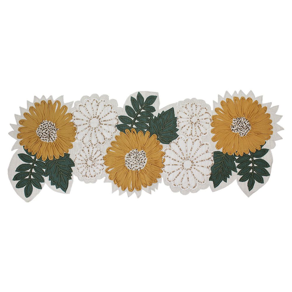 Celebrate Together™ Fall Embellished Burlap Sunflower Table Runner