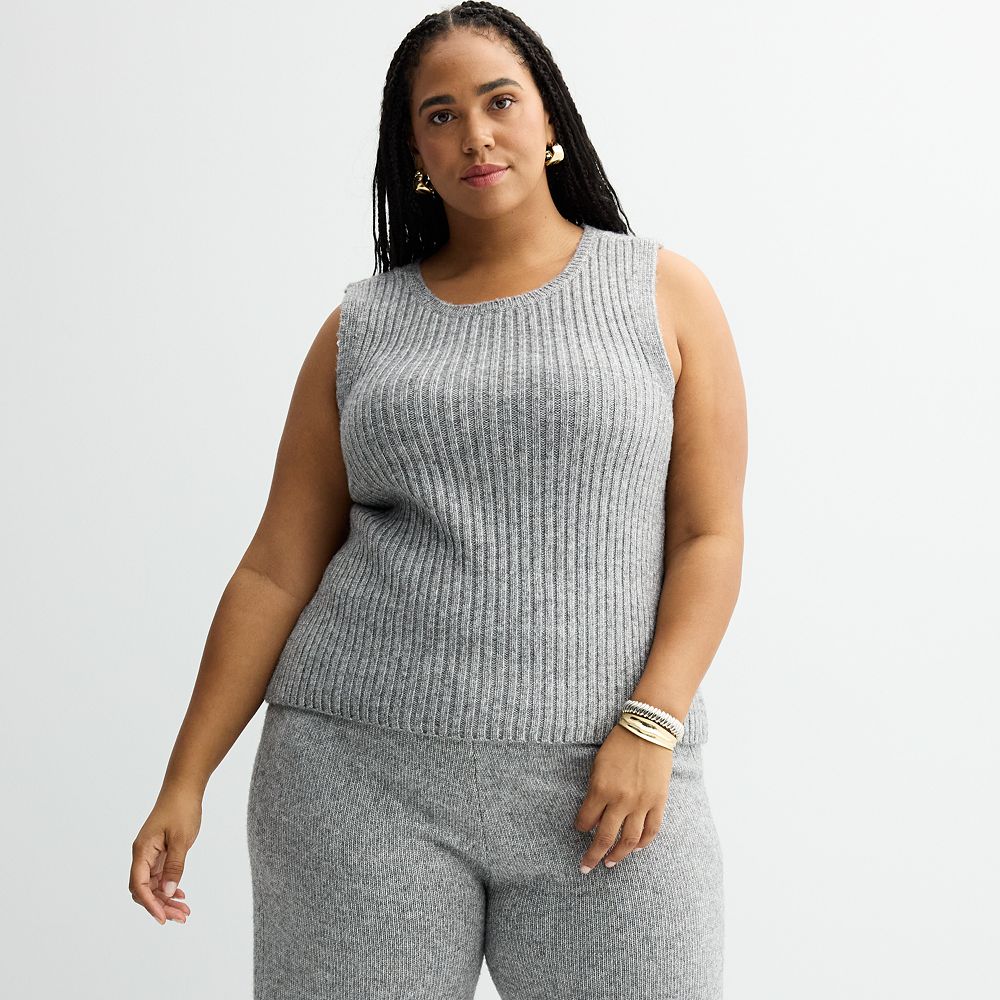 Plus Size Sonoma Goods For Life® Ribbed Sweater Tank Top
