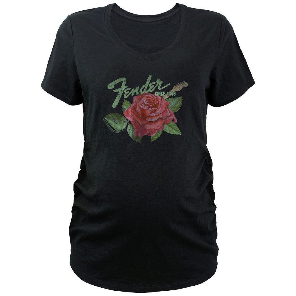 Maternity Fender Rose Logo Since 1946 V-Neck Graphic Tee