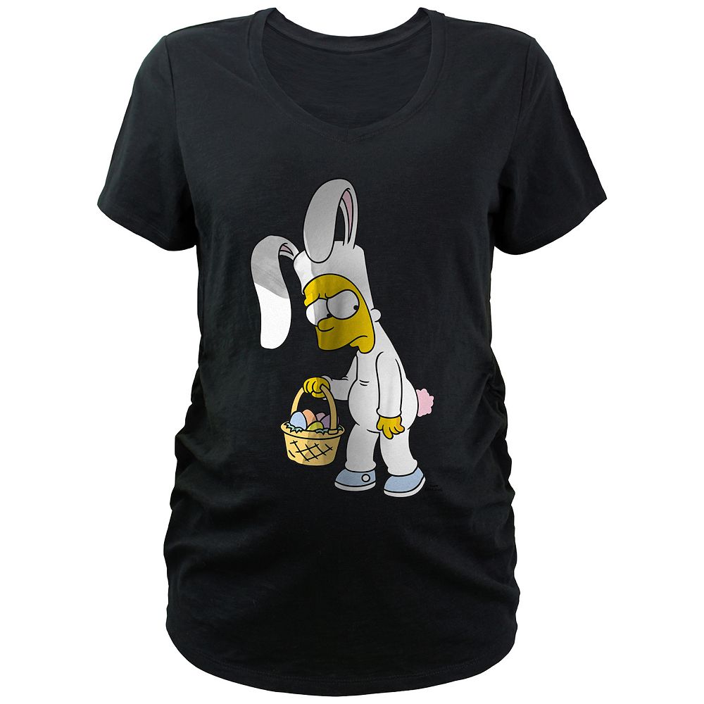 Maternity The Simpsons Easter Bunny Bart V-Neck Graphic Tee