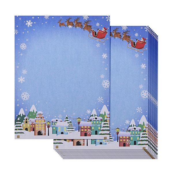 96 Sheet Christmas Stationary Paper 8.5 X 11 For Printer Writing ...