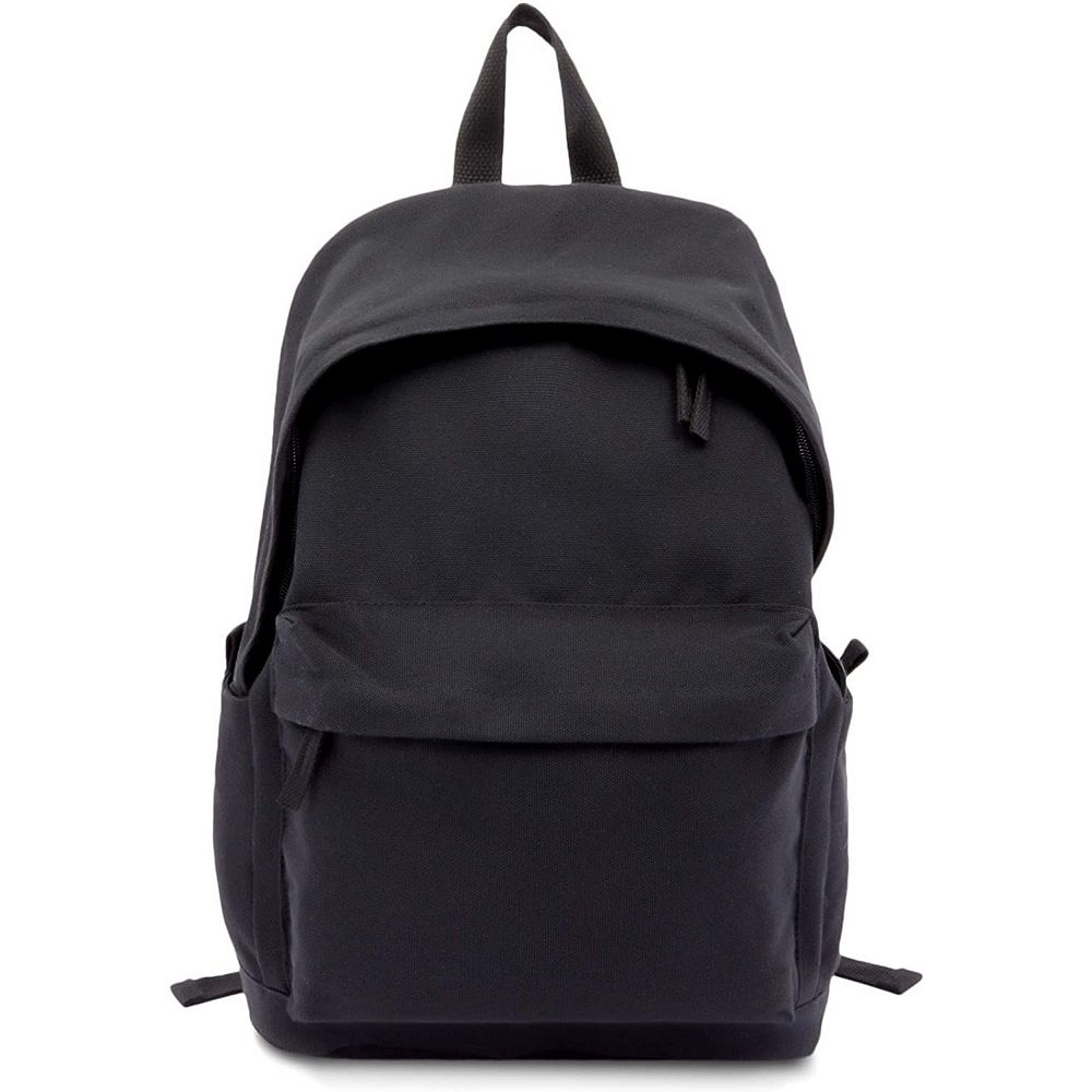 Black Canvas Backpack With Padded Shoulder Straps (17x13 In)