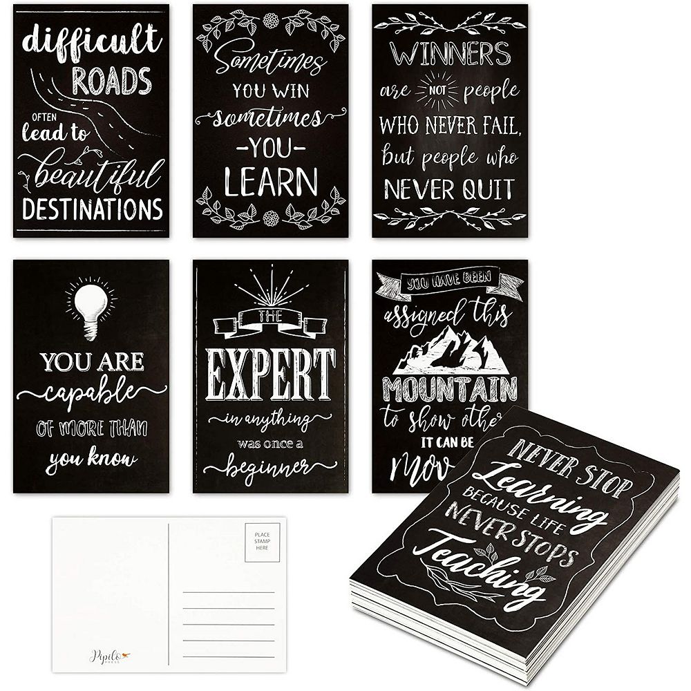 Motivational Postcards, 20 Designs (4 X 6 In, 40 Pack)