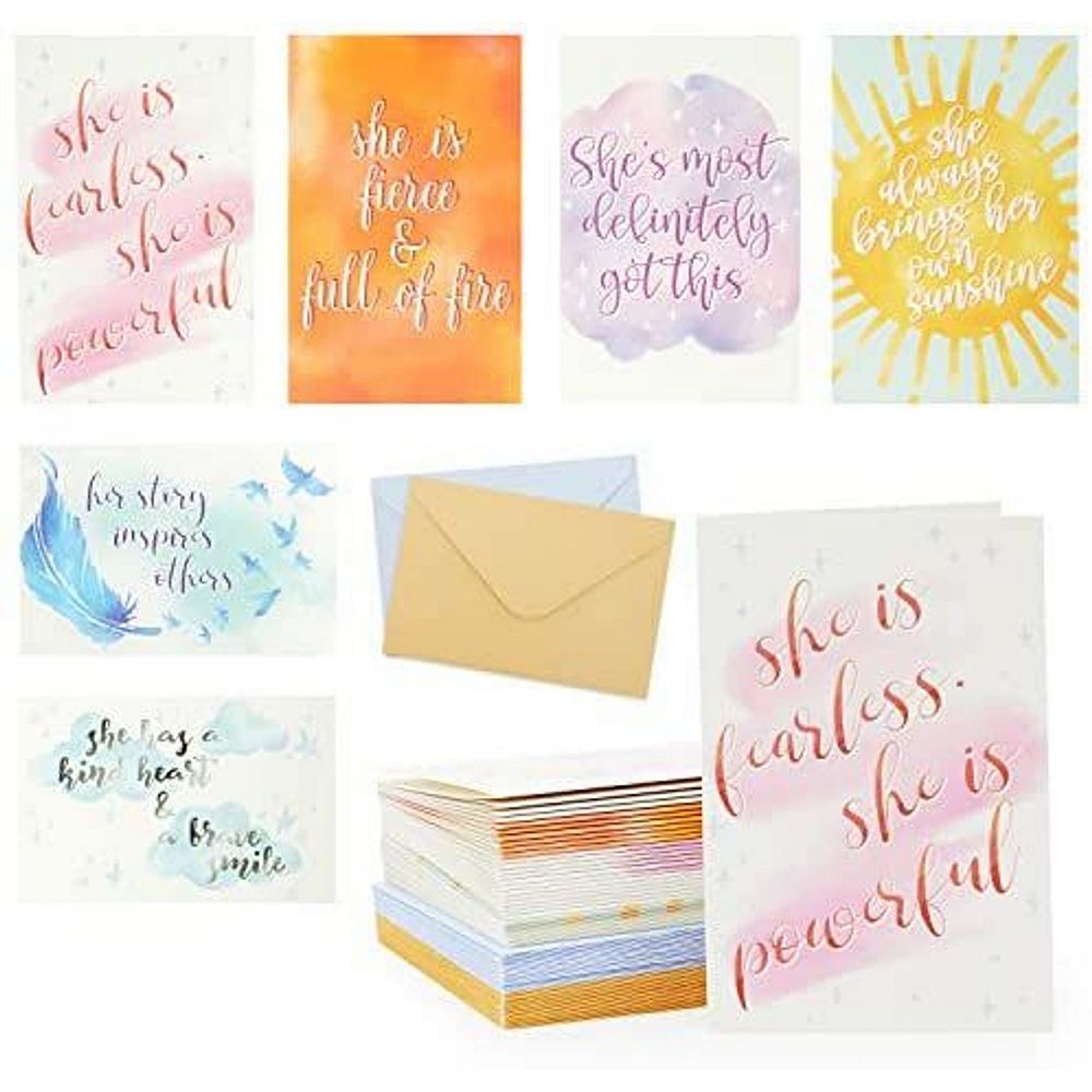 Positive Affirmations Cards With Envelopes (4 X 6 In, 36 Pack)