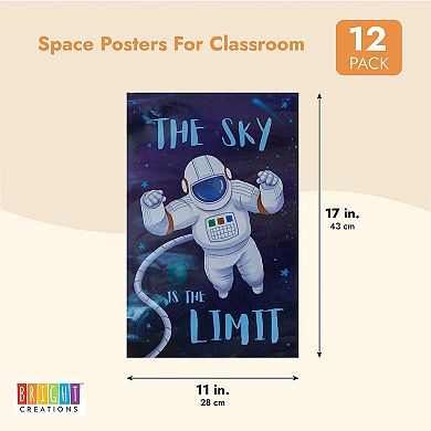 12x Outer Space Galaxy Posters W/ Inspirational Quotes For Kids ...
