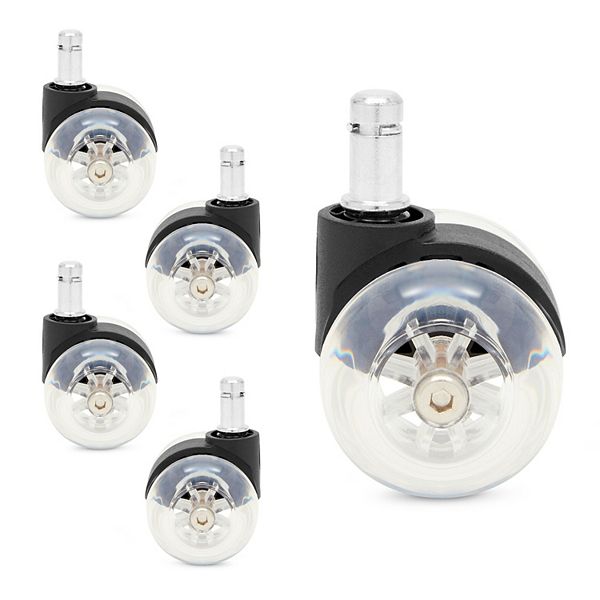 5 Pcs 2 Inch Office Chair Soft Wheel Casters Rollerblade Style Ball ...