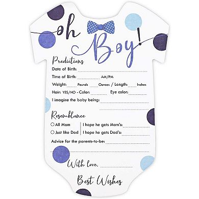 50-pack Baby Boy Shower Predictions And Advice Cards Games For Boys, 5 ...
