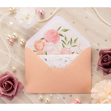 50-pack A1 Pink Special Occasion Invitation Envelopes Watercolor Floral ...