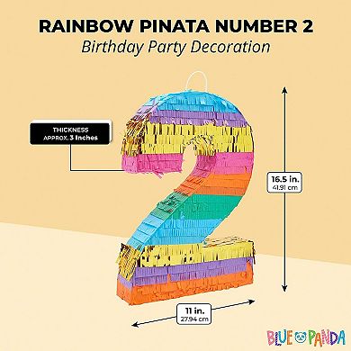 Small Fiesta Number 2 Pinata For Kid's 2nd Birthday Decorations, 11 X ...