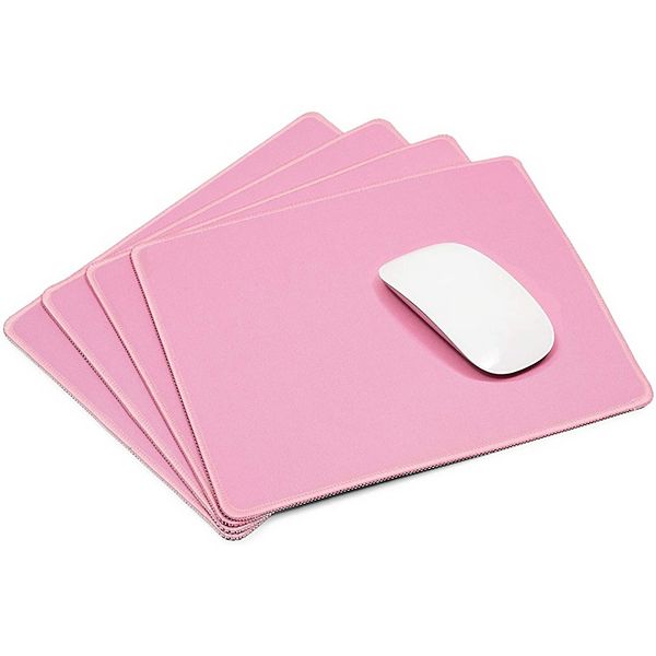 4 Pack Pink Mouse Pad Stitched Edge For Laptop Computer Pc Gaming ...