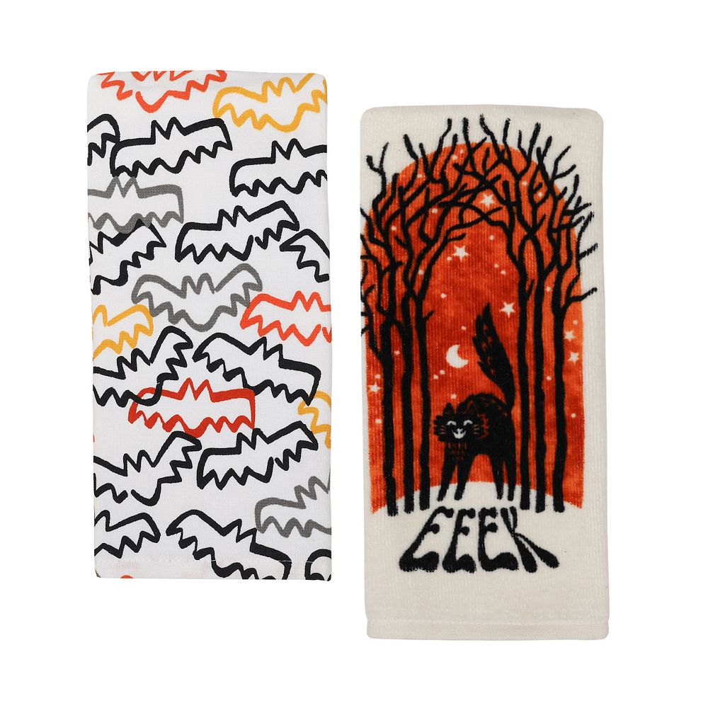 Celebrate Together™ Halloween Eek Cat 2-Pack Kitchen Towel Set