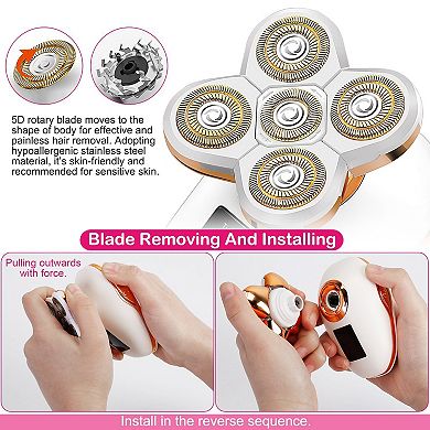 Women's, Rechargeable Electric Razor Painless Leg Shaver And Bikini Trimmer