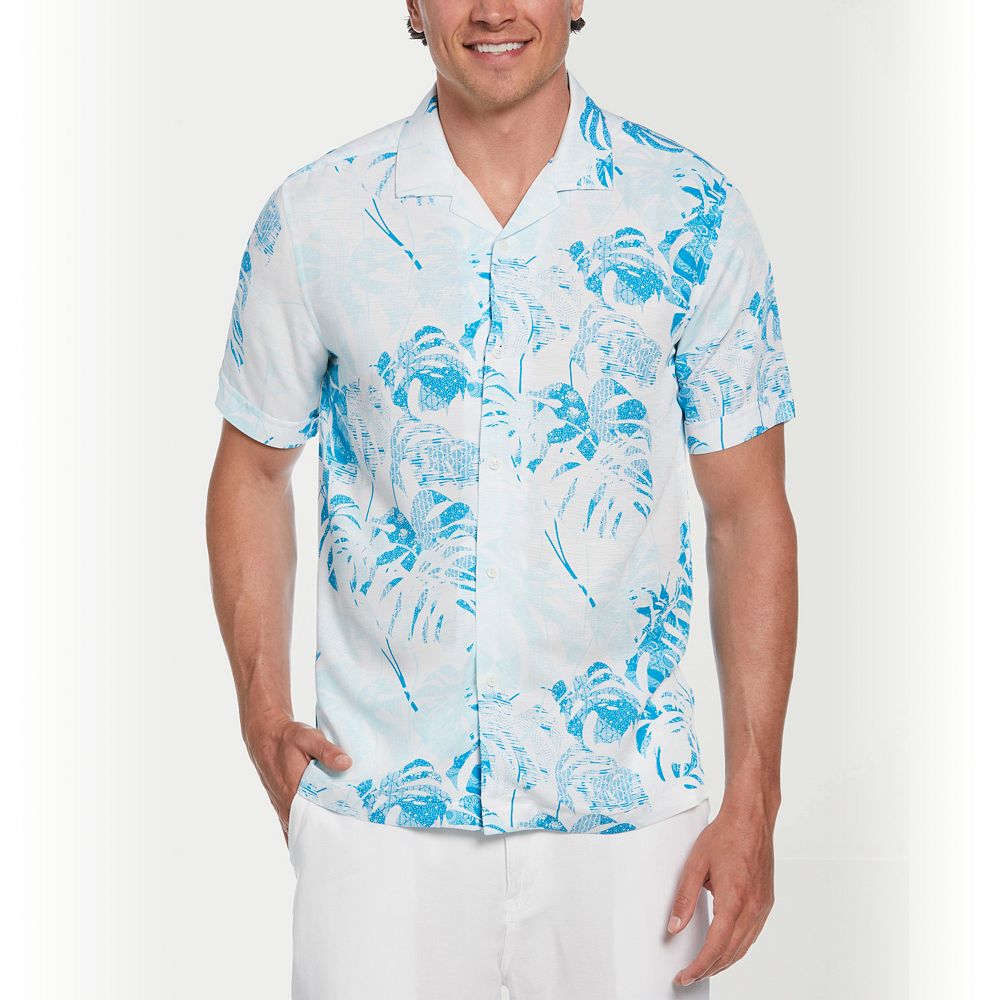 Men's Cubavera Camp Geo Tropical Print Button-Down Shirt