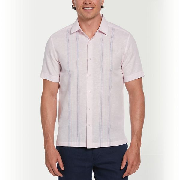 Men's Cubavera Linen Tri-Color Button-Down Shirt
