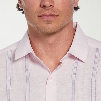 Men's Cubavera Linen Tri-Color Button-Down Shirt