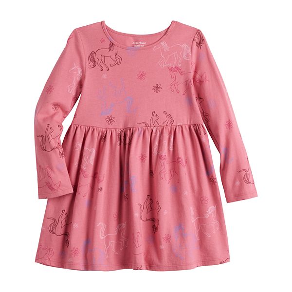 Baby & Toddler Girl Jumping Beans® Long Sleeve Printed Skater Dress