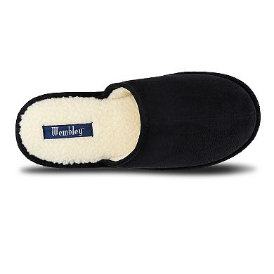 Wembley Men's Indoor / Outdoor Open Back Microsuede Scuff Slippers
