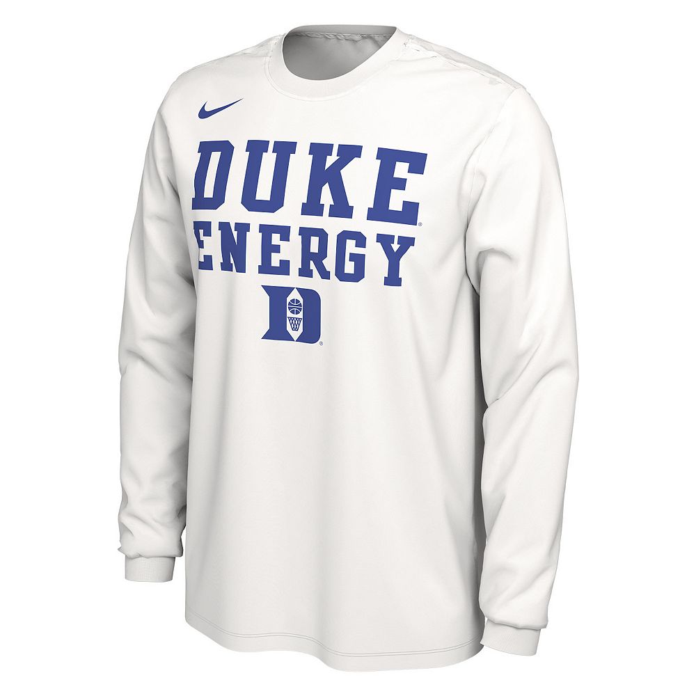 Men's Nike Duke Blue Devils 2024 On-Court Bench Energy Long Sleeve Tee