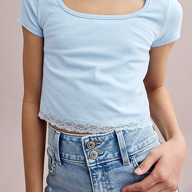 Girl's B.O.Y. Lace Bottom Baby Tee