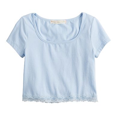 Girl's B.O.Y. Lace Bottom Baby Tee