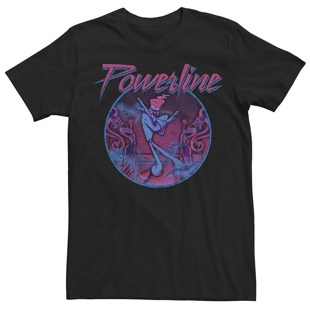 Disney's A Goofy Movie Powerline Fluorescent Stamp Men's Graphic Tee