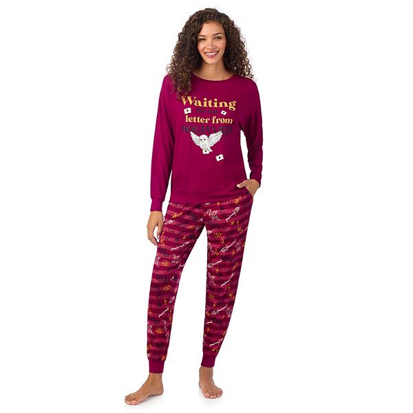 Women's Harry Potter Long Sleeve Pajama Top & Banded Bottom Pajama ...