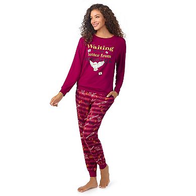 Women's Harry Potter Long Sleeve Pajama Top & Banded Bottom Pajama ...