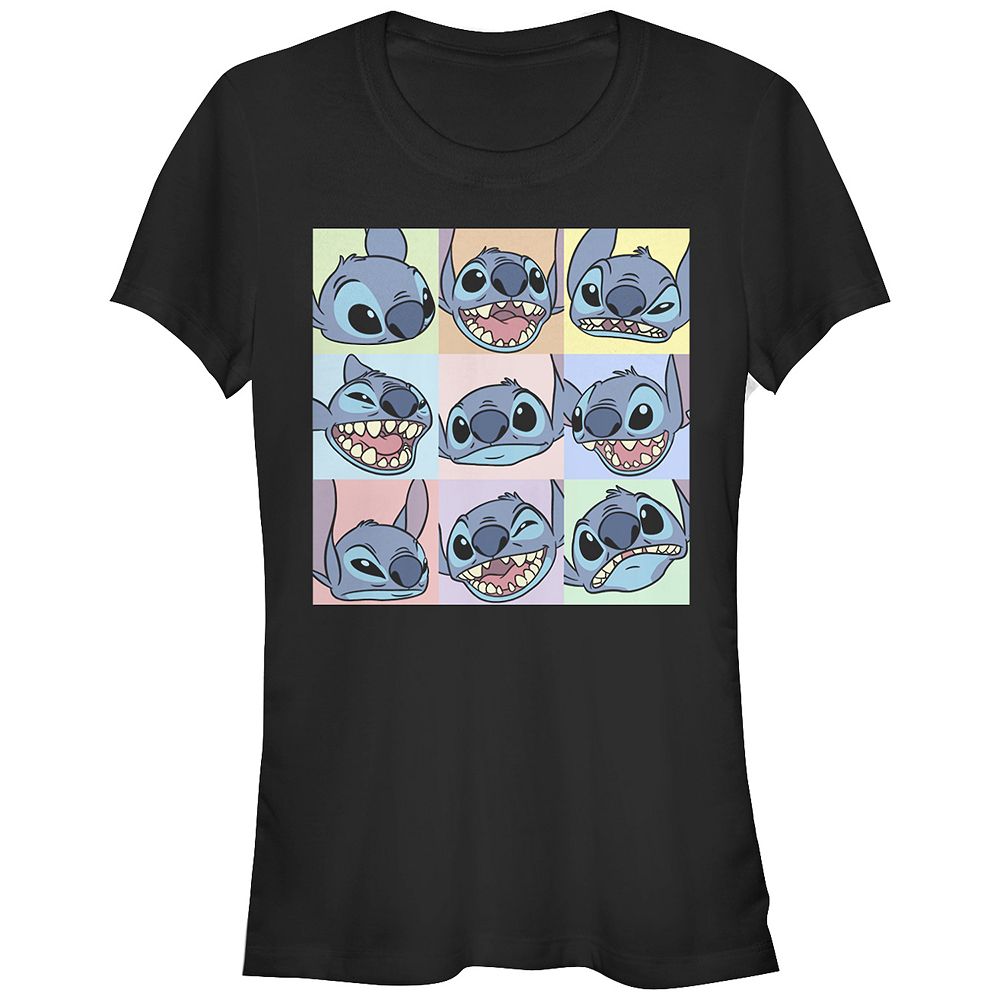 Disney's Lilo & Stitch Wacky Faces Stitch Juniors' Graphic Tee