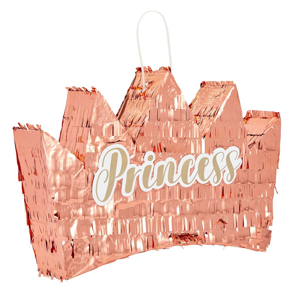 Small Princess Crown Pinata For Girls Birthday Party, Rose Gold, 14 ...