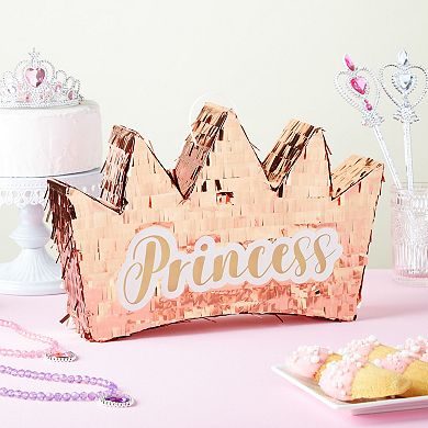 Small Princess Crown Pinata For Girls Birthday Party, Rose Gold, 14 ...