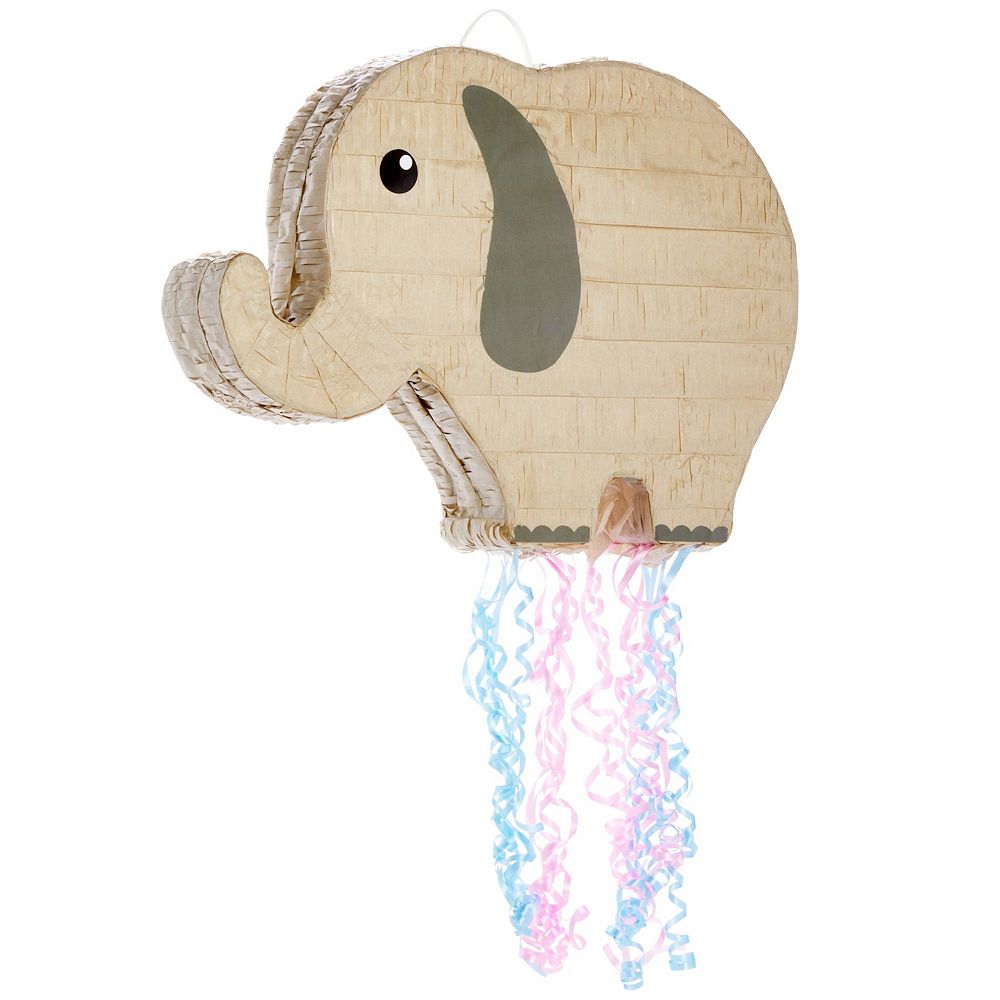 Elephant Pull String Pinata For Gender Reveal, Kids Birthday Party ...