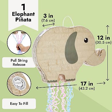 Elephant Pull String Pinata For Gender Reveal, Kids Birthday Party ...