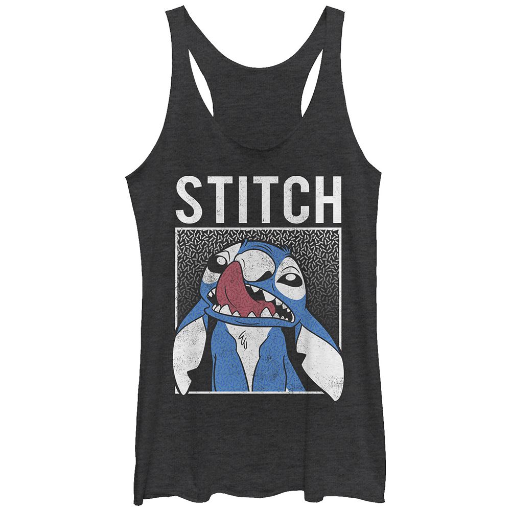 Disney's Lilo & Stitch Nose Licking Stitch Tri-Blend Juniors' Racerback ...