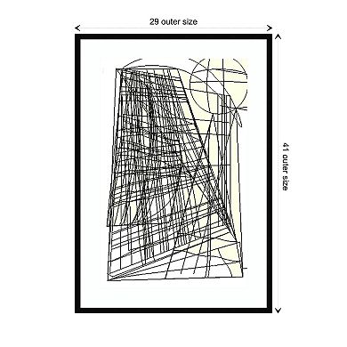 Graphic Landscape By Alex Caminker Wood Framed Wall Art Print