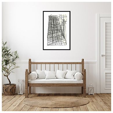 Graphic Landscape By Alex Caminker Wood Framed Wall Art Print
