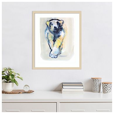 Fearless Bear By Mark Adlington Wood Framed Wall Art Print